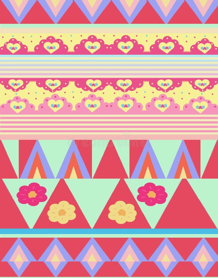 Bright Colorful Repeating Pattern Design Illustration Stock ...