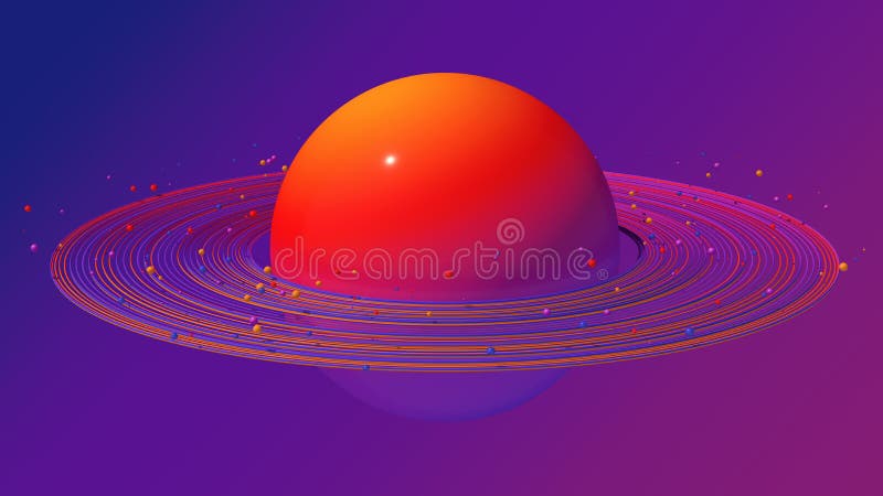 Bright Colorful Sphere and Circles. Abstract Illustration, 3d Render ...