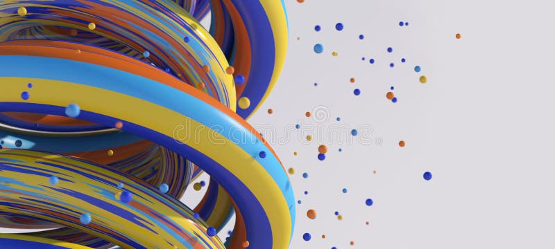 Bright Colorful Spirals and Particles, Close-up. Abstract Illustration ...