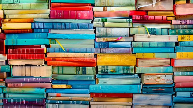 A Vibrant Collection of Colorful Books Arranged Neatly on a Shelf ...