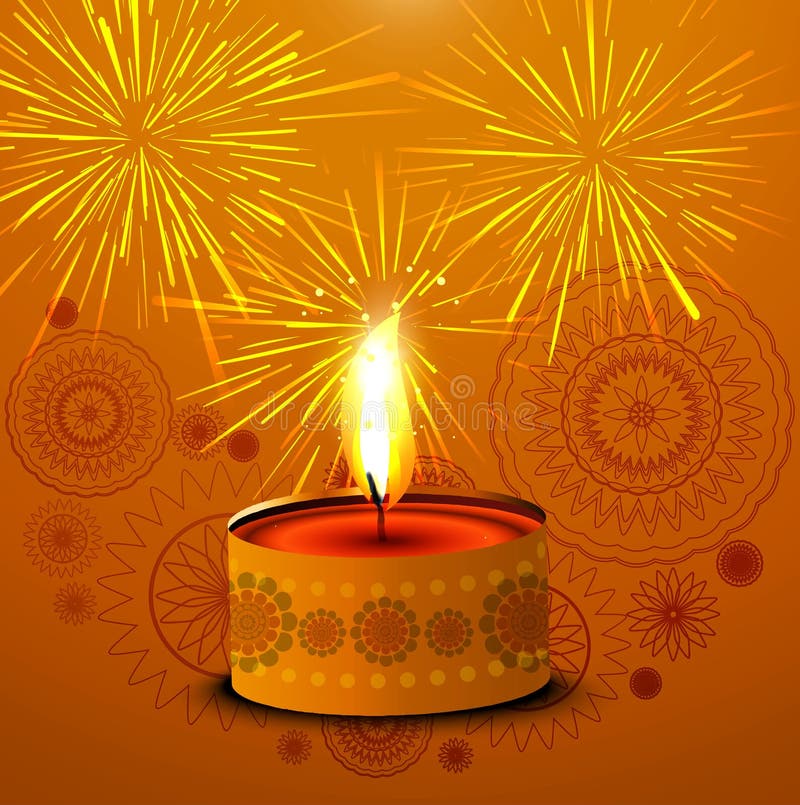 Bright Colorful Stylish Creative Diwali Diya Stock Illustration ...