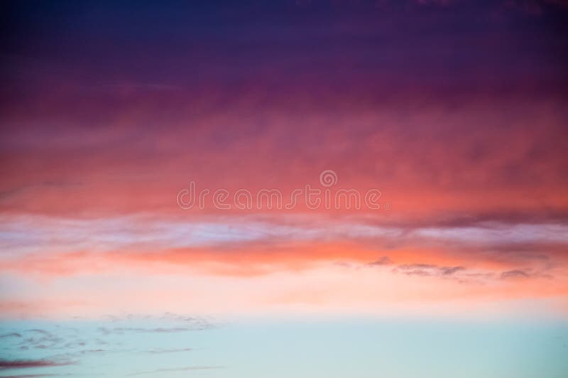 Bright Colorful Summer Sunset. Beautiful Multi-colored Sky. Striped ...