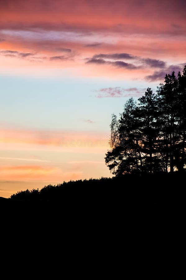 Bright Colorful Summer Sunset. Beautiful Multi-colored Sky. Striped ...
