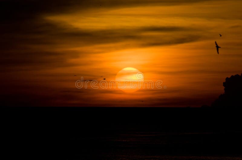 Colorful Sunset Sky with Rays of Setting Sun and Vivid Dark Clouds ...