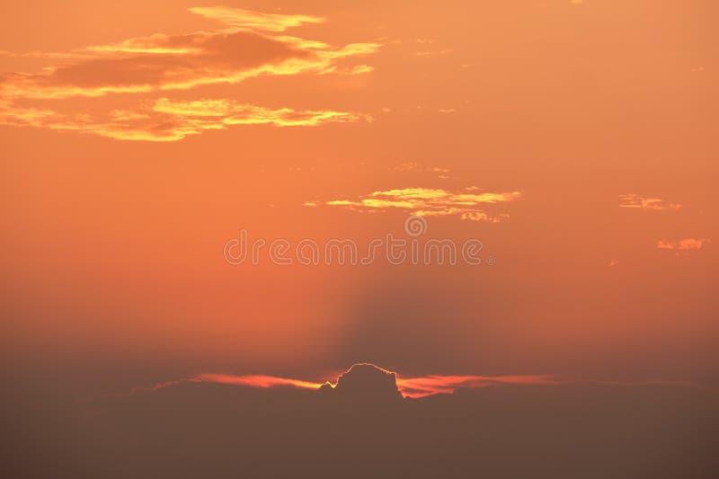 Bright Colorful Sunset Sky with Rays of Setting Sun and Vivid Dark ...