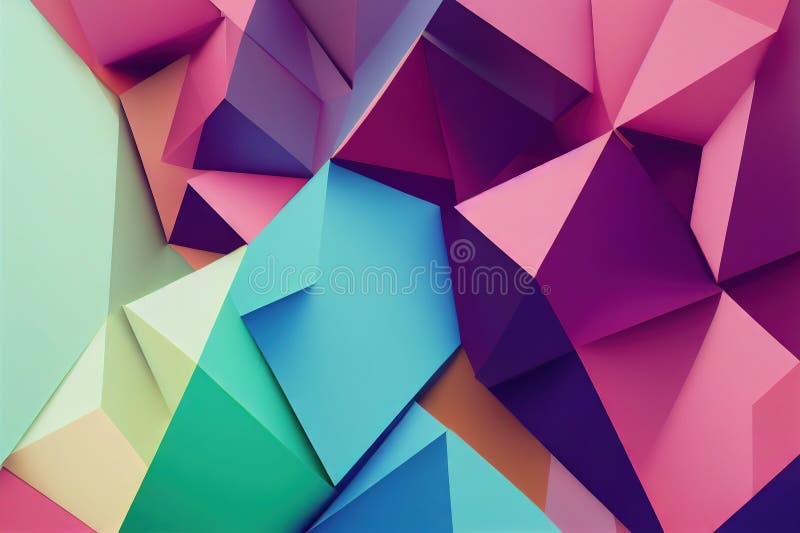 Bright Colorful Three-dimensional Polygons Stock Illustration ...