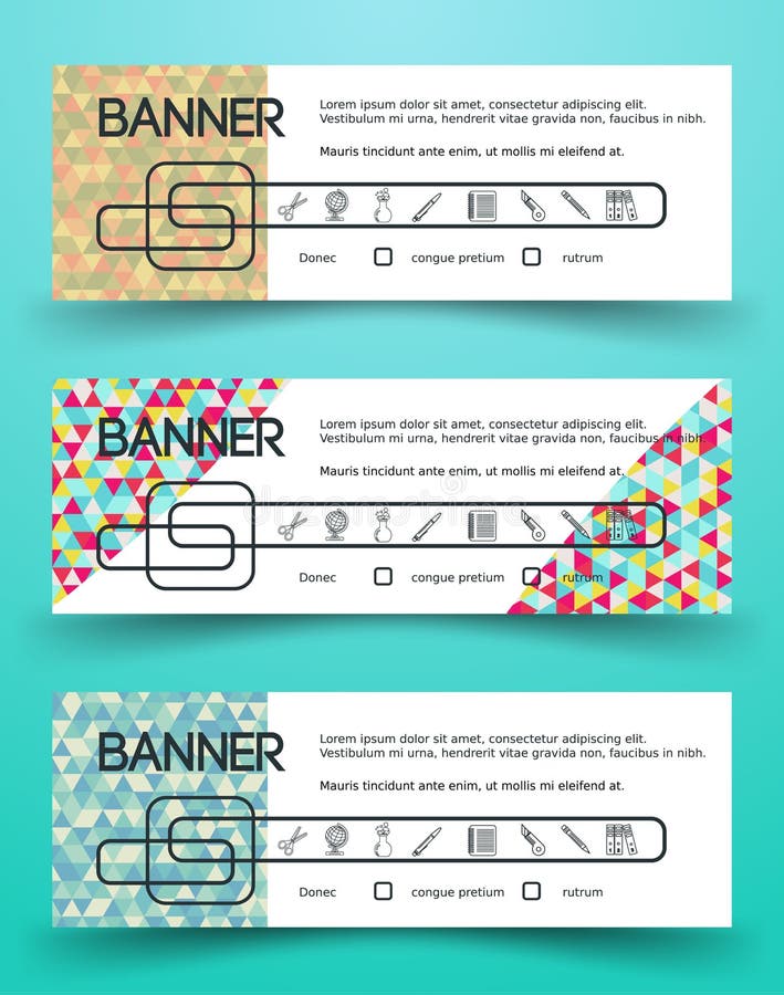 Bright Colorful Triangle Banners Stock Vector - Illustration of ...