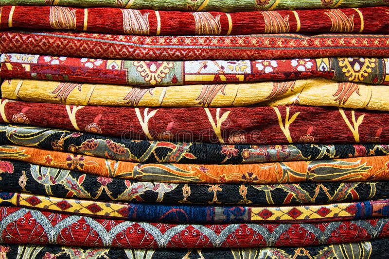 Bright, Colorful Turkish Fabrics, Bedspreads and Kerchiefs with ...