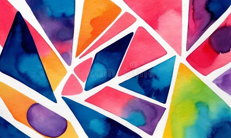 Bright Colorful Watercolor Shapes on White Background, Abstract Pattern ...