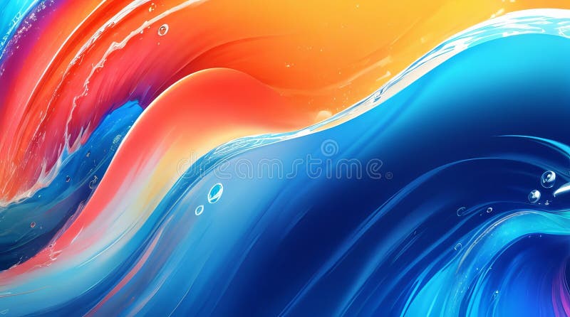 Bright Colorful Wave Fluid: Sparkling Design Background. Stock Image ...