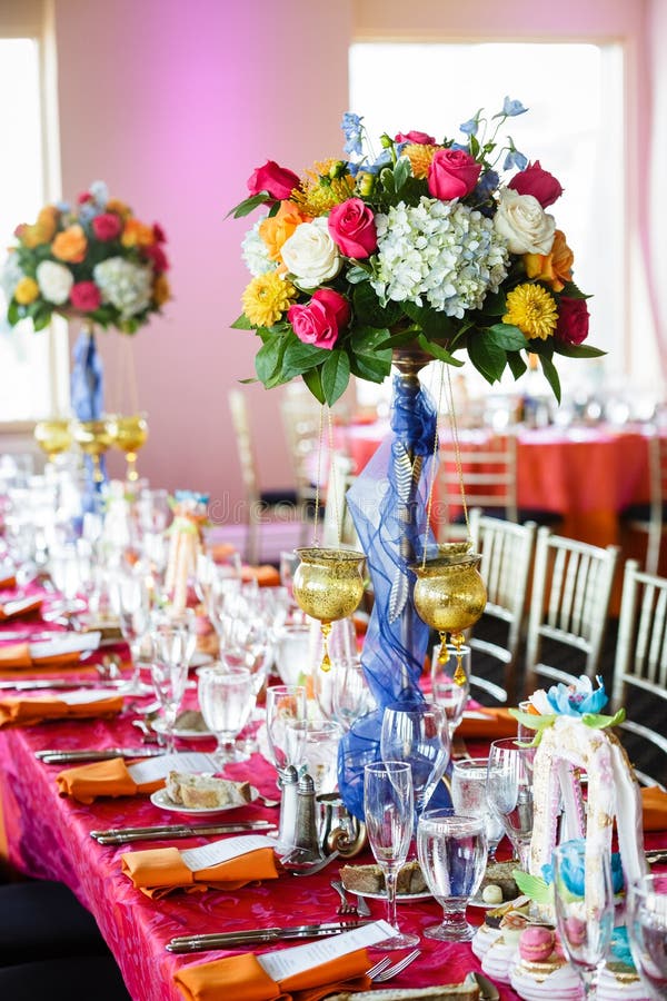 Colorful wedding flowers stock photo. Image of bridal - 121366352