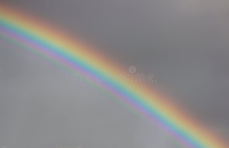 Bright Colorful Wide Rainbow after the Storm in the Gray Sky. Stock ...