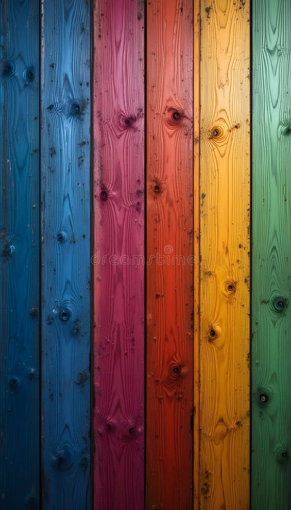 Bright and Colorful Wooden Panel Background – Rustic Rainbow Texture ...
