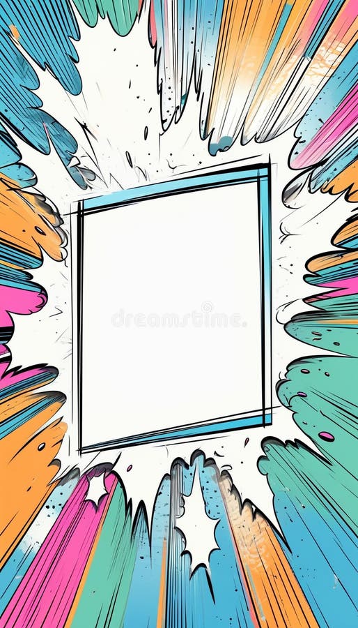 Explosive Comic Book Panel Design Filled with Vibrant Colors Stock ...