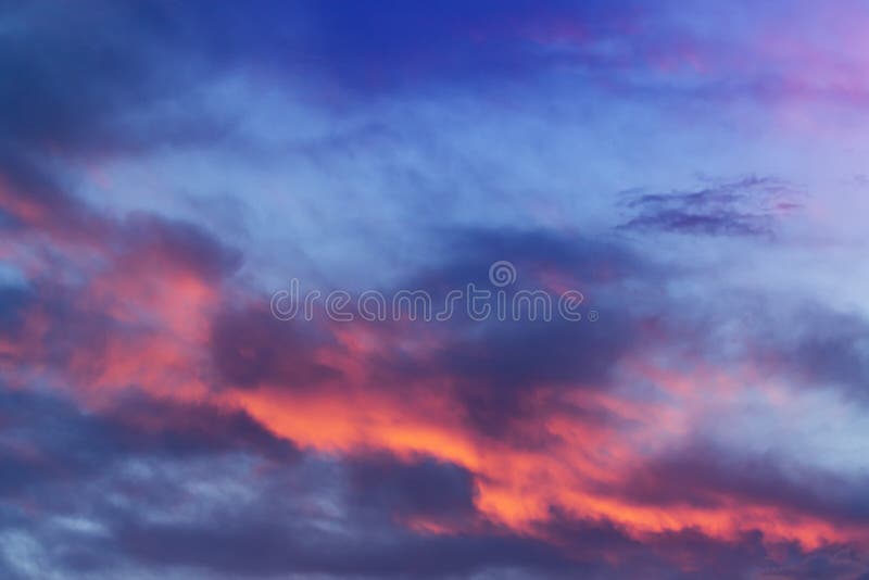 Bright Colors of the Evening Sky Stock Photo - Image of horizontal ...
