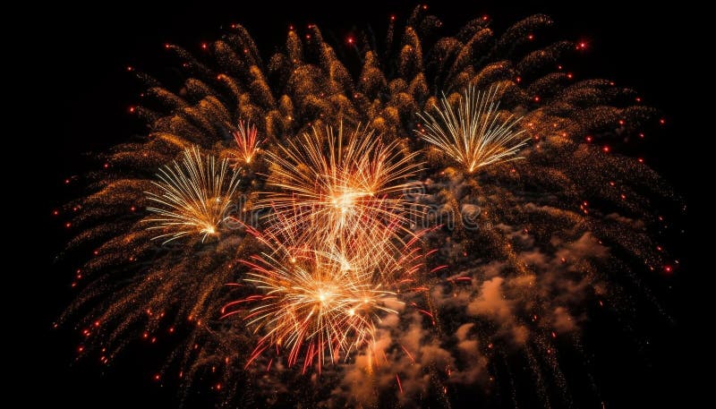 Bright Colors Exploding in Vibrant Firework Display Generated by AI ...