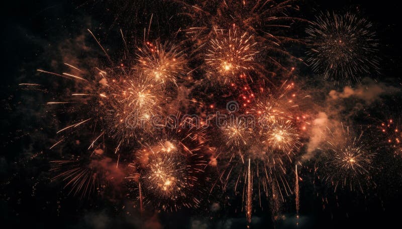 Bright Colors Exploding in Vibrant Firework Display Generated by AI ...
