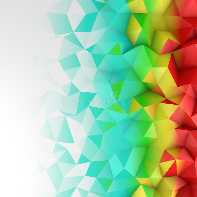 Bright Colors Gradient Low Poly Shape Abstract 3D Rendering Stock ...