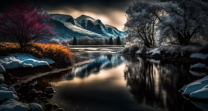 Digital color landscape stock image. Image of aiart - 272844901