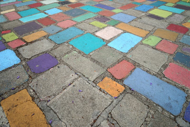 Bright Colors on a Pavement Stock Photo - Image of pavers, bright ...
