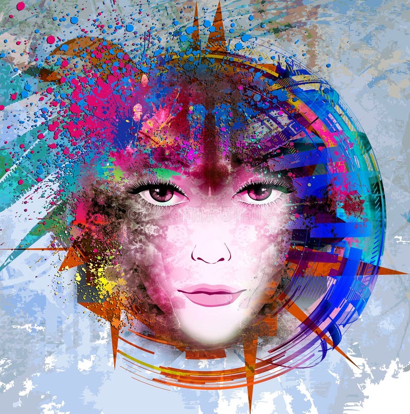 Bright Colors Woman Face Stock Illustrations – 2,241 Bright Colors ...