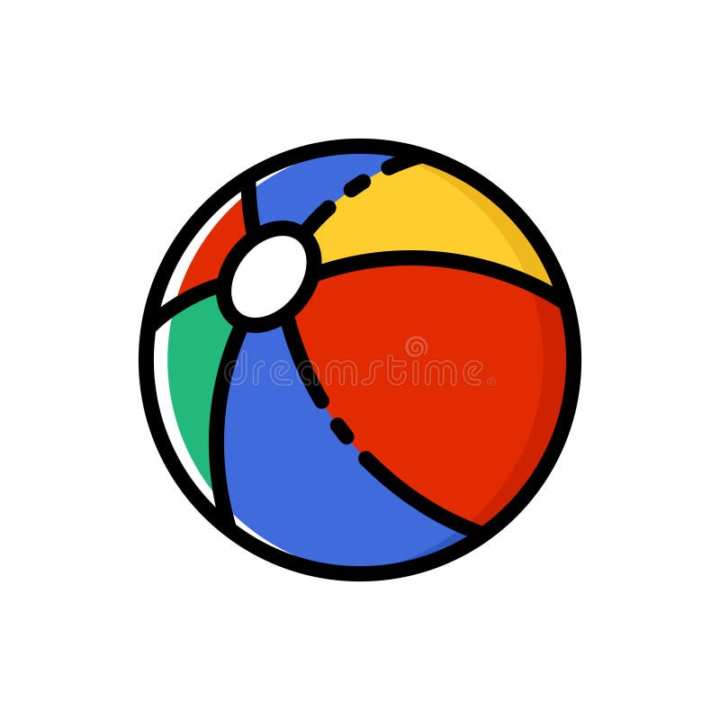 Bright Coloured Ball Vector Illustration. Children Toy Ball Icon. Stock ...