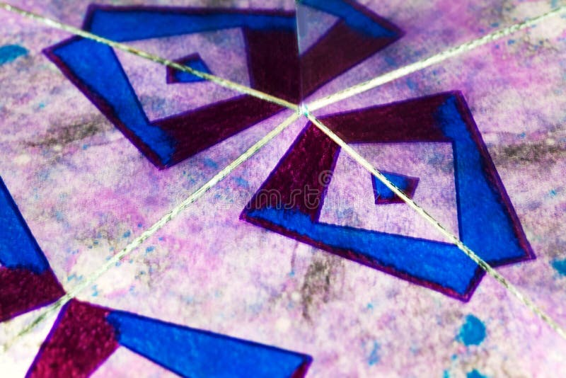 Reflection of Hand Drawn Pattern between Mirrors. Stock Image - Image ...