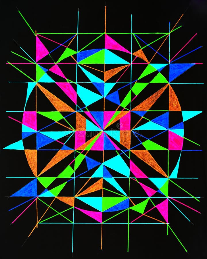 Dramatic Spiky Circle Abstract Drawing. Stock Illustration ...