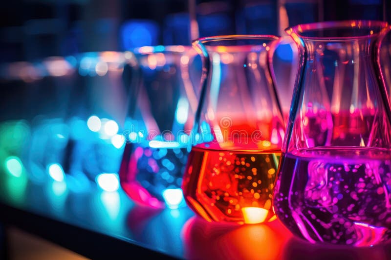 Bright Colourful Glass Objects of Different Shapes in Neon Colours ...