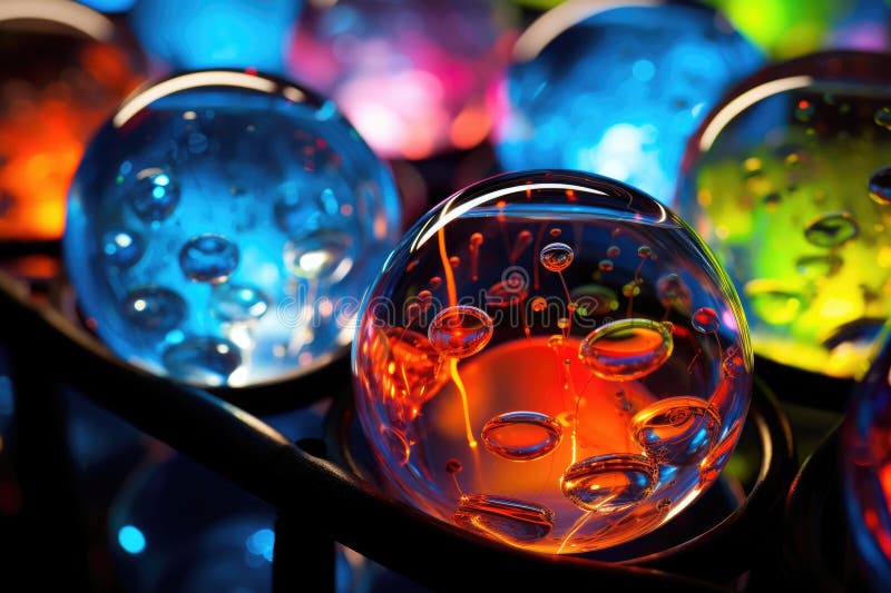 Bright Colourful Glass Objects of Different Shapes in Neon Colours ...