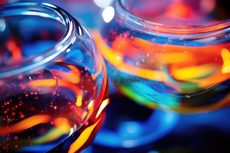 Bright Colourful Glass Objects of Different Shapes in Neon Colours ...