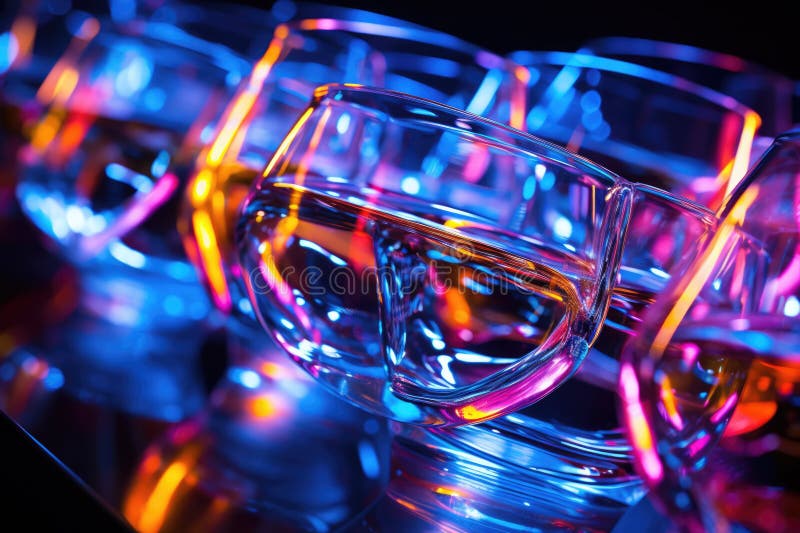 Bright Colourful Glass Objects of Different Shapes in Neon Colours ...
