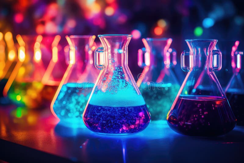 Bright Colourful Glass Objects of Different Shapes in Neon Colours ...