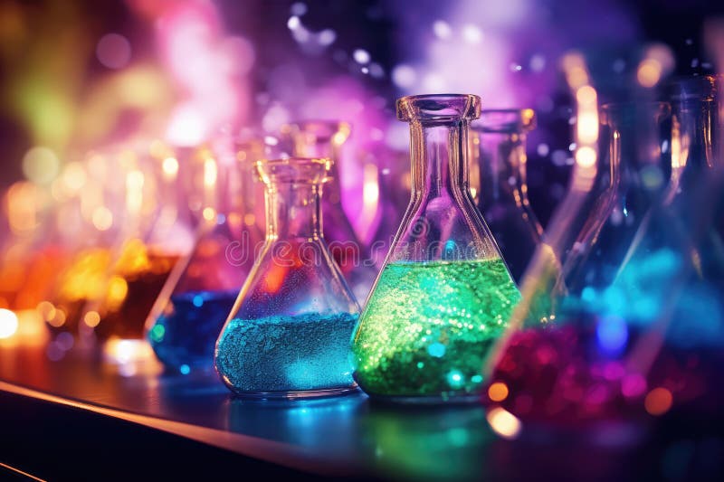 Bright Colourful Glass Objects of Different Shapes in Neon Colours ...