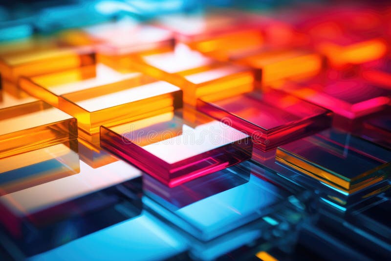 Bright Colourful Glass Objects of Different Shapes in Neon Colours ...