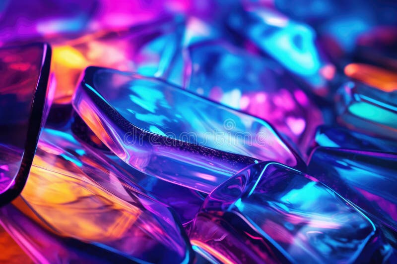 Bright Colourful Glass Objects of Different Shapes in Neon Colours ...
