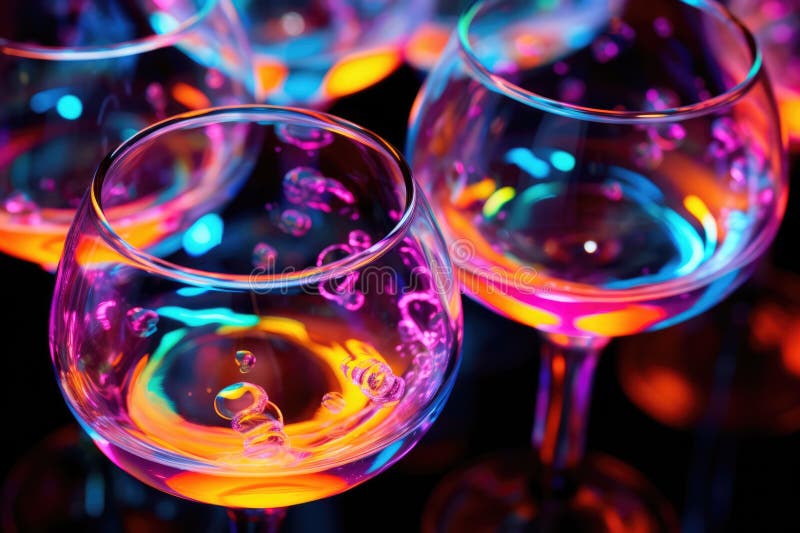 Bright Colourful Glass Objects of Different Shapes in Neon Colours ...