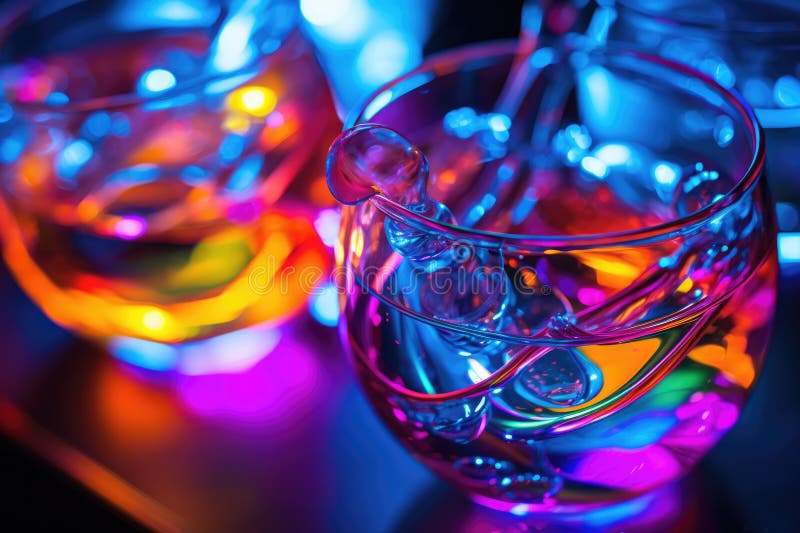 Bright Colourful Glass Objects of Different Shapes in Neon Colours ...