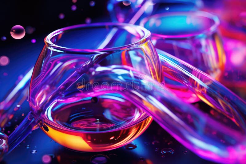 Bright Colourful Glass Objects of Different Shapes in Neon Colours ...