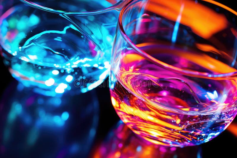 Bright Colourful Glass Objects of Different Shapes in Neon Colours ...