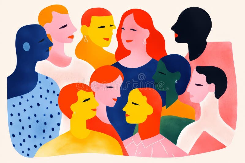 Bright Colourful Portrait of a Team of Diverse Women Together Stock ...