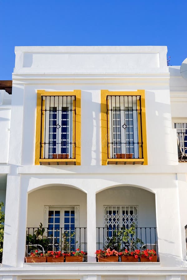 Bright Colours Of Modern Spanish Pueblo Stock Image - Image of modern ...