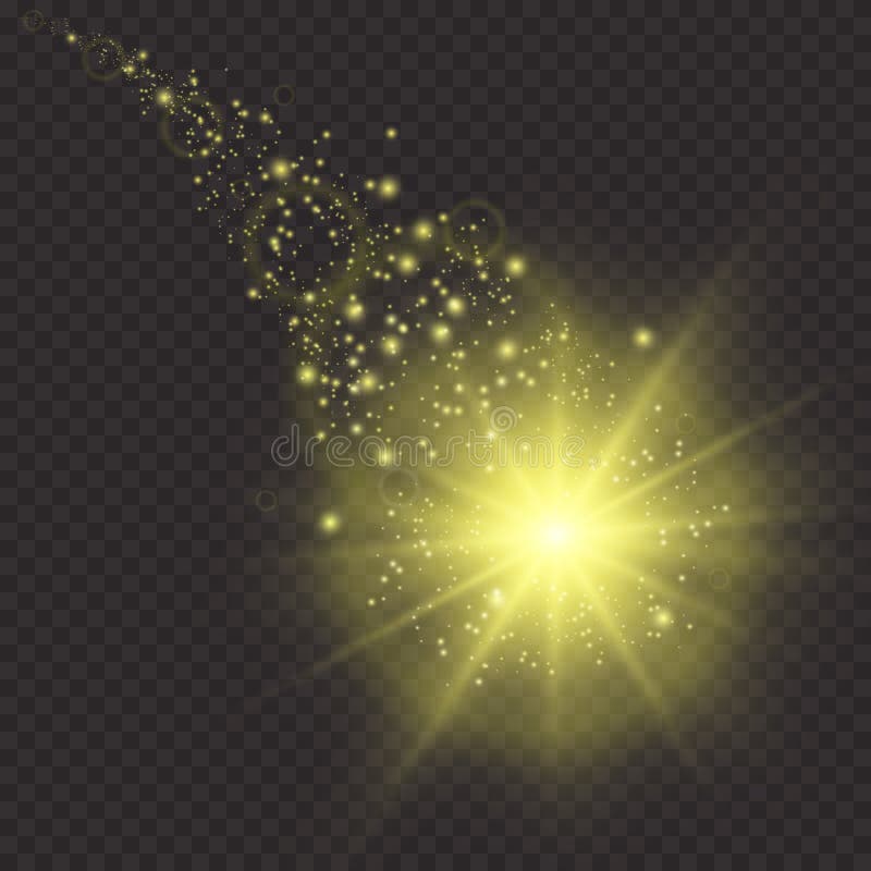 A Bright Comet with . Falling Star. Glow Light Effect Stock Vector ...