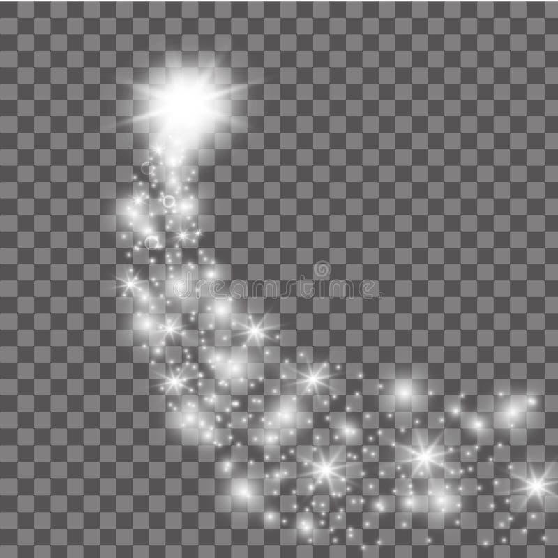 A Bright Comet with Large Dust. Falling Star. Glow Light Effect. Golden ...