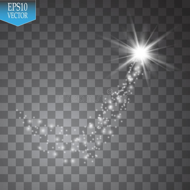 A Bright Comet with Large Dust. Falling Star. Glow Light Effect Stock ...