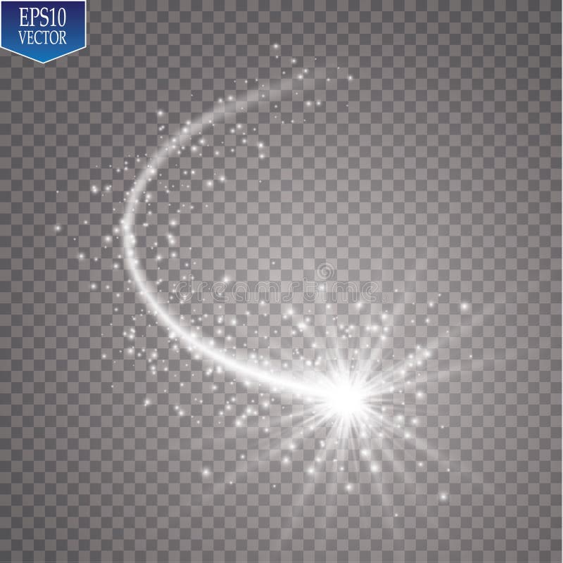 A Bright Comet with Large Dust. Falling Star. Glow Light Effect Stock ...