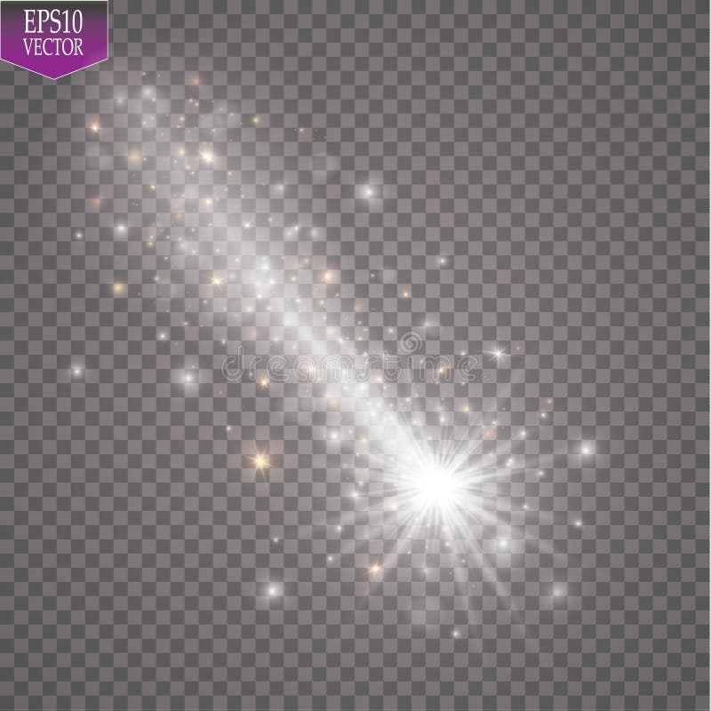 A Bright Comet with Large Dust. Falling Star. Glow Light Effect Stock ...