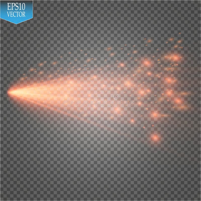 A Bright Comet with Large Dust and Gas Trails . Vector Illustration ...