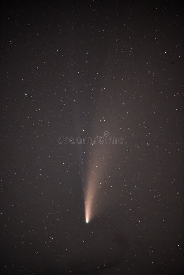 Bright Comet Neowise Shining in the Starry Night Sky - Great for ...