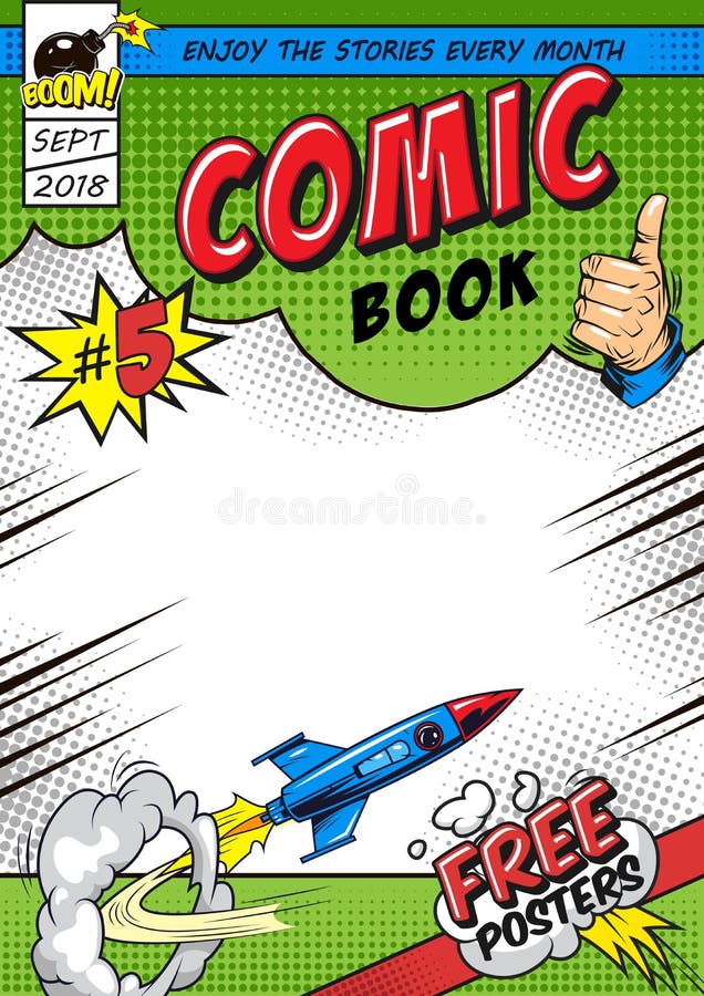 Bright Comic Book Cover Concept Stock Vector - Illustration of retro ...